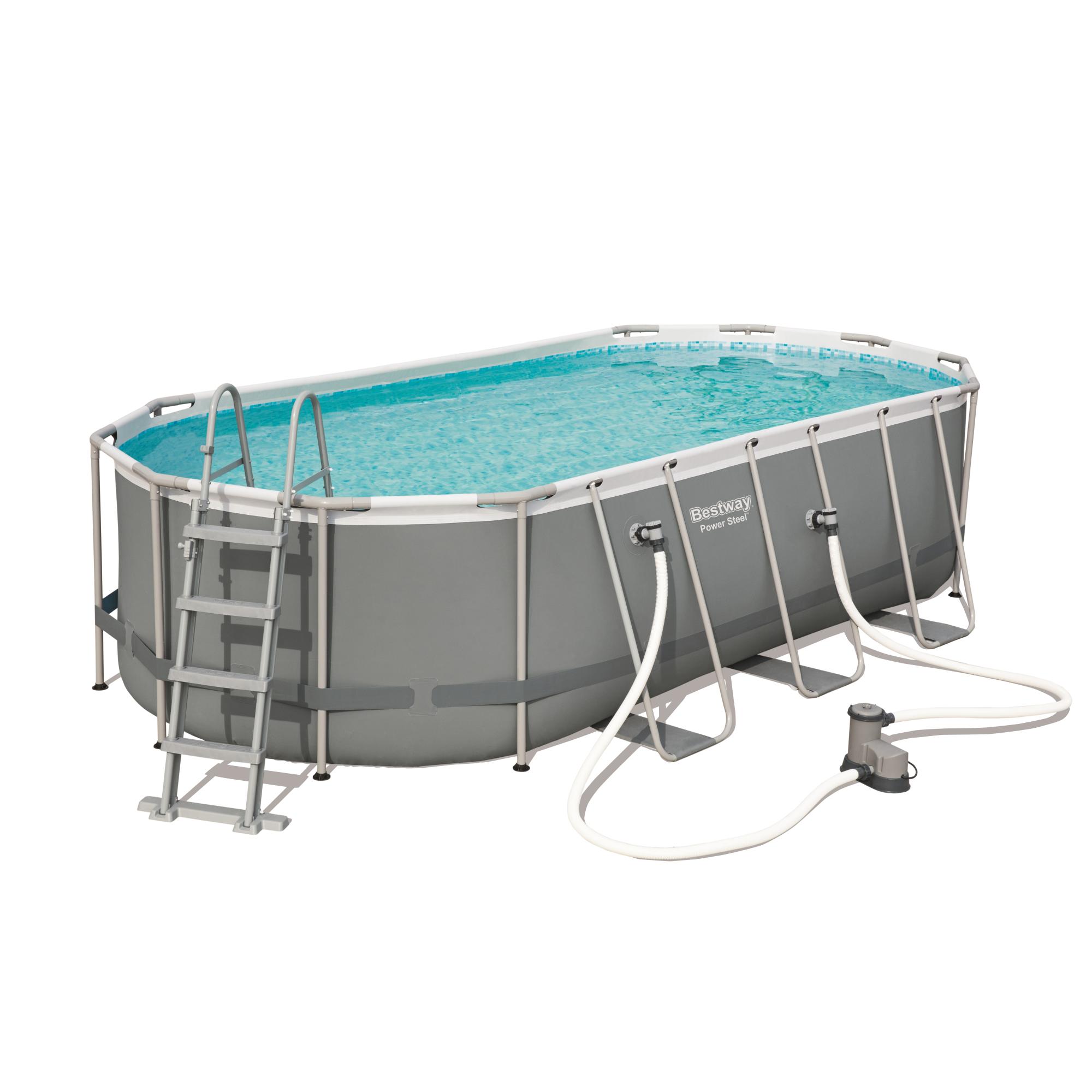Bestway Power Steel Pool 549x274x122cm - Pris 4.499,00 kr. - 10+ stk. på eget lager. - moreland.dk